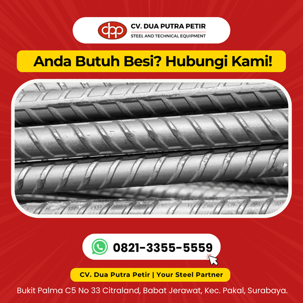 Jual Besi Beton Ulir 13mm x 12 Mtr Surabaya oleh CV. Dua Putra Petir