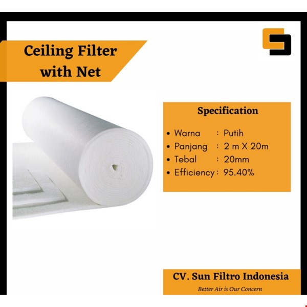 Jual Spray Booth Ceiling Filter - Filter Atas oleh Sunfiltro Indonesia