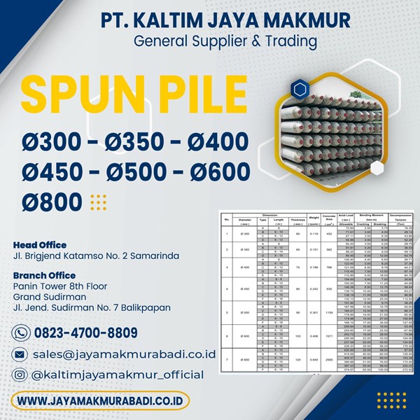 Jual SPUN PILE BETON DIAMETER 400 BERKUALITAS HARGA TERBAIK READY STOK ...