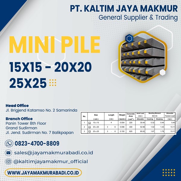 Jual TIANG PANCANG BETON K500 MINI PILE 25X25 HARGA TERBAIK READY STOK ...