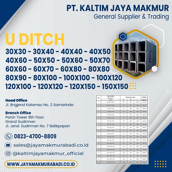 Jual U-DITCH BETON DIAMETER 30X30 HARGA TERBAIK READY STOK oleh PT ...