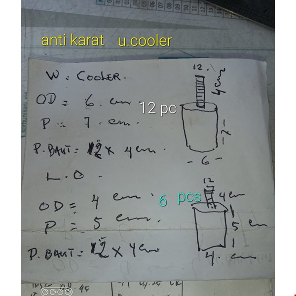 Jual Zinc Cooler Od. 5 x 3 (Baut 14) oleh CV. Artha Jaya Makmur