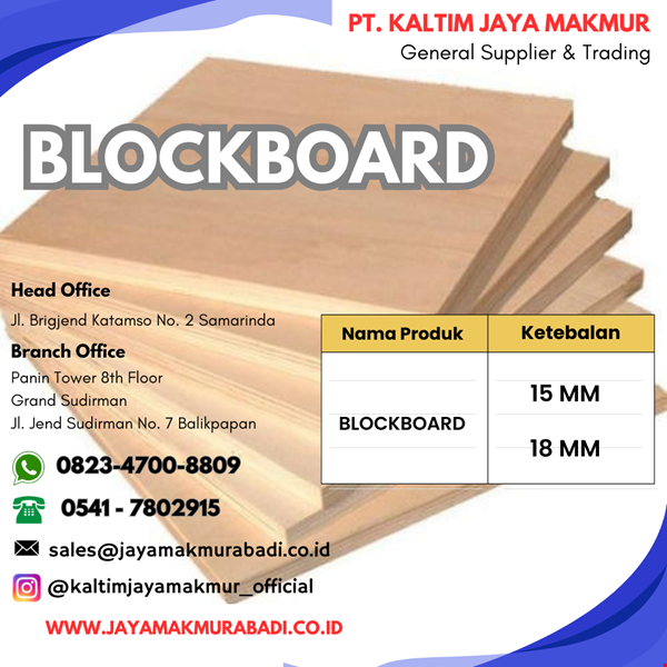Jual PAPAN BLOCKBOARD BERKUALITAS HARGA TERBAIK READY STOK oleh PT ...