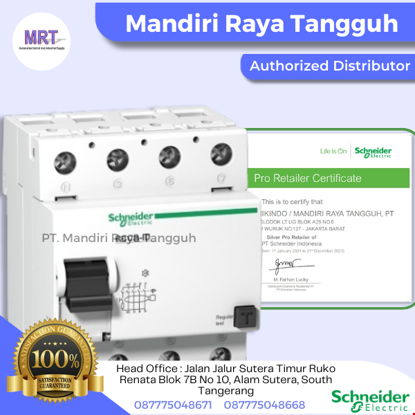 Jual ID-RCCB Schneider Electric oleh PT. Mandiri Raya Tangguh
