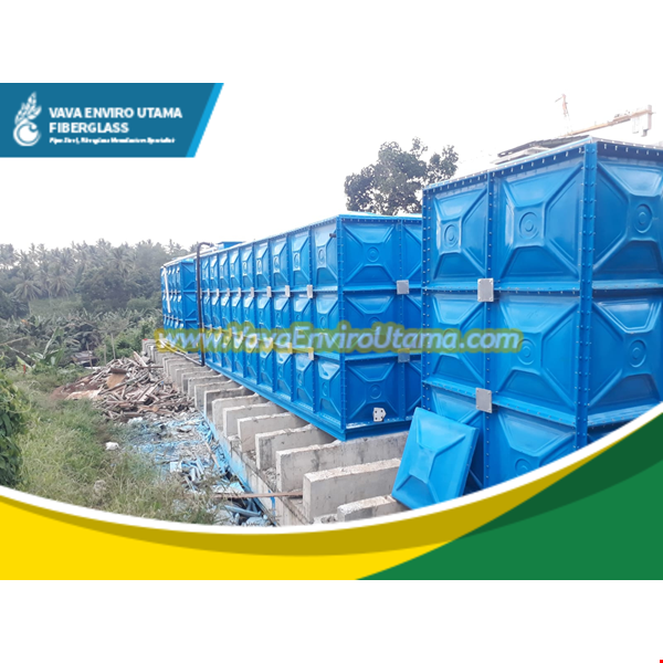 Jual WATER TANK PANEL 400m3 oleh PT. Vava Enviro Utama Fiberglass