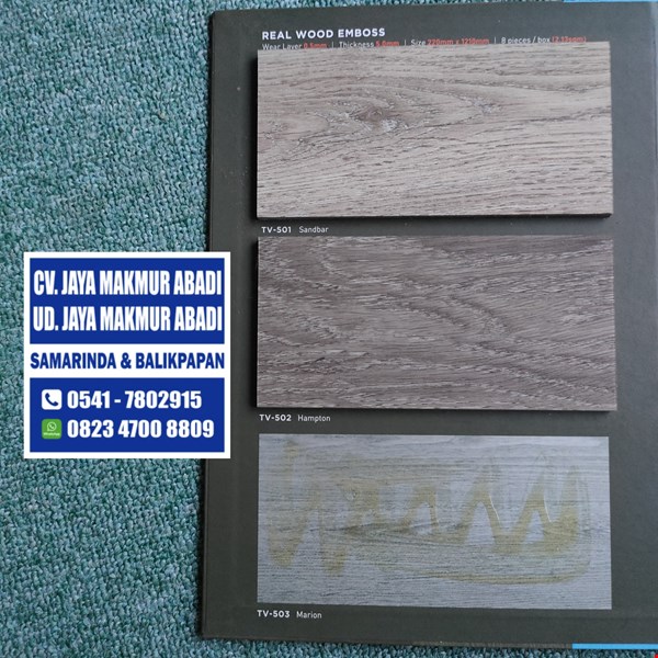Jual LANTAI FLOORING TEBAL 3 MM SPC CLICK TACO MOTIF KAYU WHITE OAK TV ...