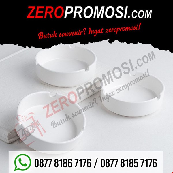 Jual Cetak Logo di Asbak Bulat Putih Premium Souvenir Eksklusif oleh ...