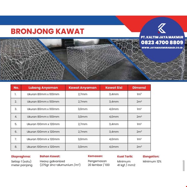 Jual KAWAT BRONJONG LUBANG MESH 100MM X 120MM KAPASITAS 2M3 oleh PT ...