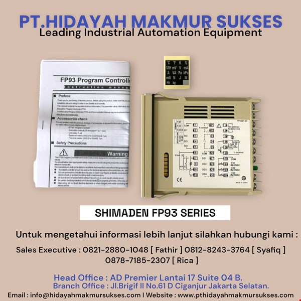 Jual SHIMADEN FP93 SERIES Temperature Controller oleh PT. Hidayah Makmur Sukses