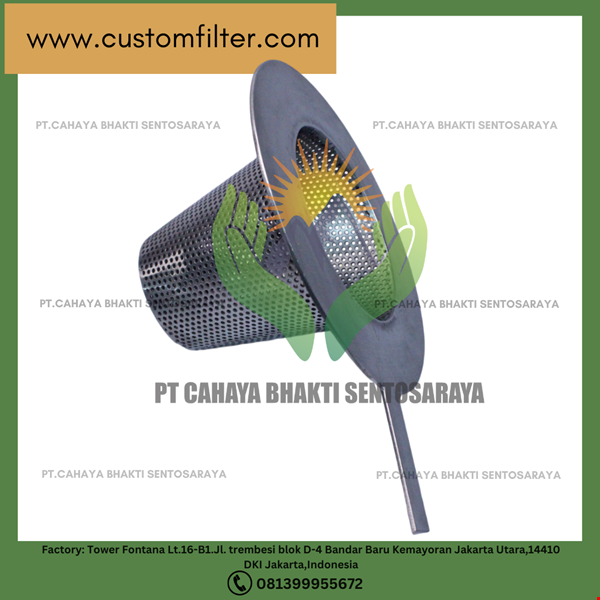 Jual Conical Filter Strainer for air Liquid Filter Cap oleh PT. Cahaya ...