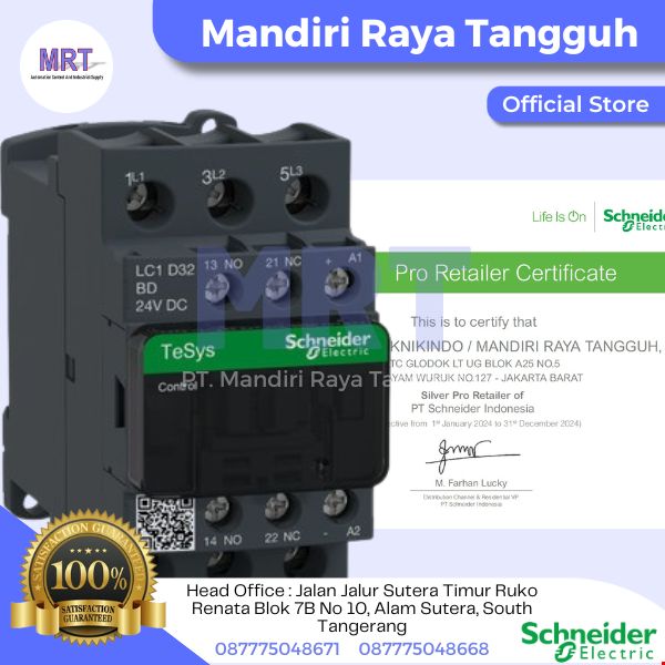 Distributor Contactor LC1D32BD Schneider Resmi Indonesia oleh PT ...