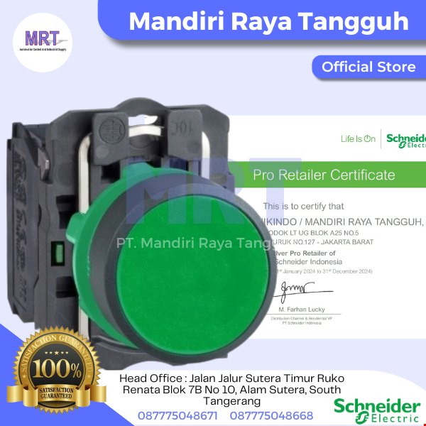 Distributor Push Button XB5AA31 Schneider Tangerang oleh PT. Mandiri ...