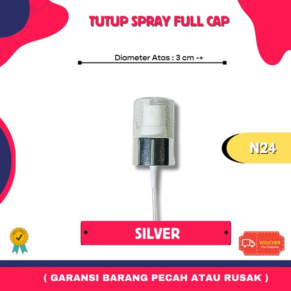 Jual Tutup Spray Full Cap Silver Neck 24 [ Tutup Saja ] | Tutup Botol ...