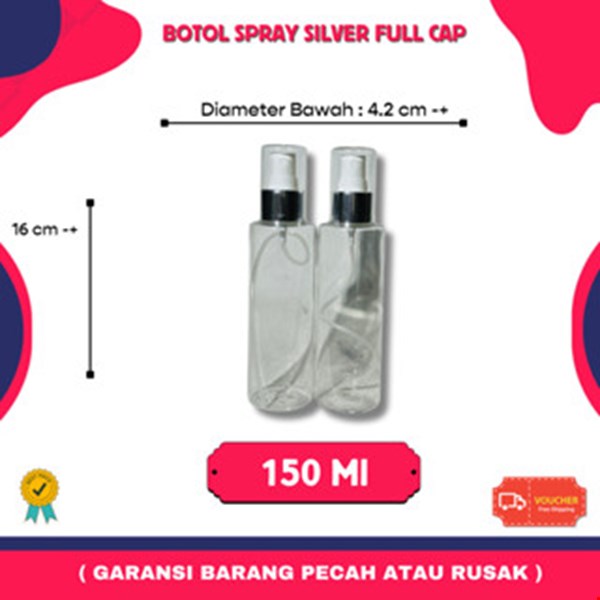 Jual Botol RF Spray Silver Full Cap 150ml | Botol Spray Kosmetik ...