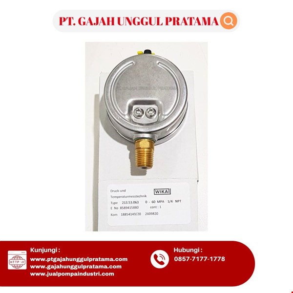 Jual Pressure Gauge WIKA Model 213.53.063 0-60 MPa oleh PT. Gajah ...