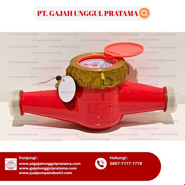 Jual MULTI JET BRASS FLOWMETER HOT SHM DN 25 oleh PT. Gajah Unggul Pratama