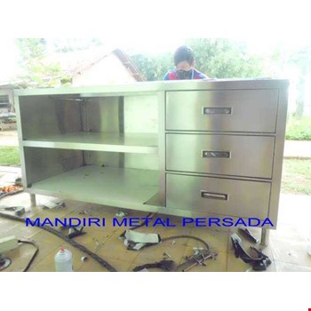 Jual Stainless Steel Open cabinet With Midle Shelf With 3 Drawer Banten ...