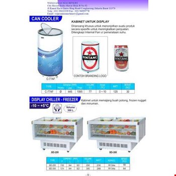 Jual CAN COOLER / C-77AF / DISPLAY CHILLER - FREEZER / ALAT UNTUK ...
