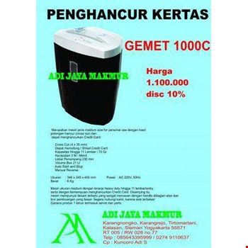 Jual MESIN PENGHANCUR KERTAS GEMET 1000C Daerah Istimewa Yogyakarta ...