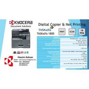 Jual Brosur Spesifikasi Mesin Fotocopy Kyocera TASKalfa 1800 MFP DKI ...