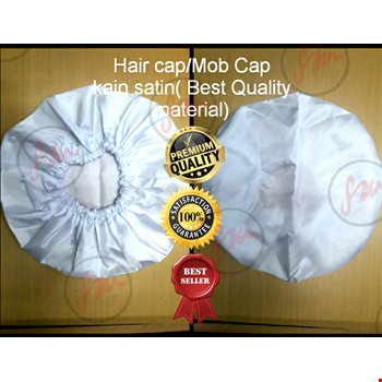 Jual Topi kain putih/hair net kain putih/mob cap kain/hair net kain ...