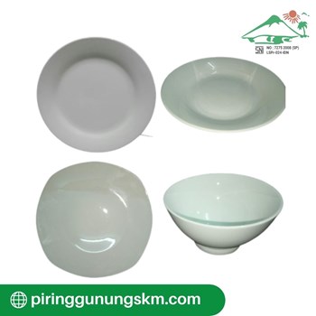 Jual Piring Ceper Keramik Bulat atau Kotak dan Mangkok White Series ...