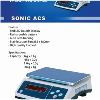 Jual Timbangan Digital Merk SONIC type ACS kap 3kg/6kg/15kg/30kg Jawa ...