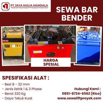 Jual Sewa Bar Bender Kendari | Proyek Sekolah Rakyat | 085187246562 ...