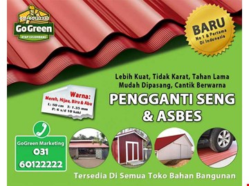 Atap GoGreen™ dengan Formula Plastik Baja™ Pengganti Seng & Asbes ...