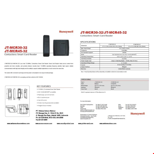 Jual Honeywell Access Control System Oleh PT. Wahana Sukses Makmur