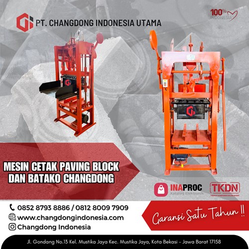 Jual MESIN CETAK PAVING BLOCK DAN BATAKO Oleh PT. Changdong Indonesia Utama