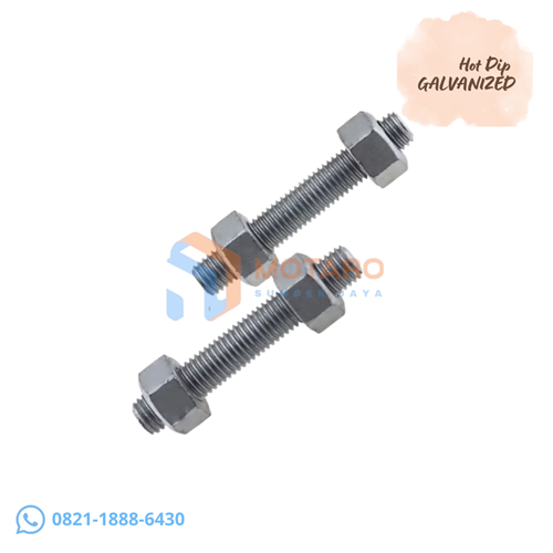 Jual Stud Bolt Hot Dip Galvanis ASTM A193 B7 Nut: ASTM A194 Grade 2H ...