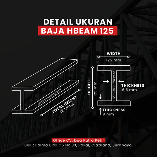 Supplier Besi H Beam 125 x 125 x 6.5 x 9mm x 12 Meter Oleh CV. Dua ...