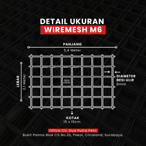 SUPPLIER BESI WIREMESH M6 (6MM X 2.1 METER X 5.4 METER) ULIR Oleh CV ...