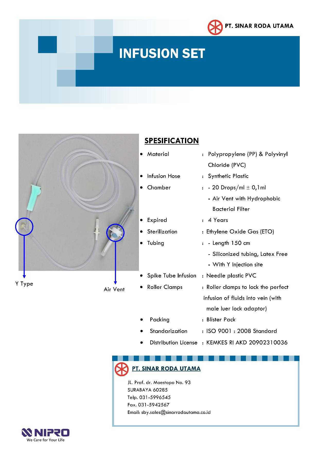 Jual INFUSION SET WITH Y - INJECTION SET NIPRO oleh PT. SINAR RODA ...