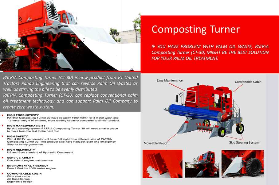 Jual Mesin Pembalik Kompos / UT Patria CT-30 Compost Turner oleh PT ...