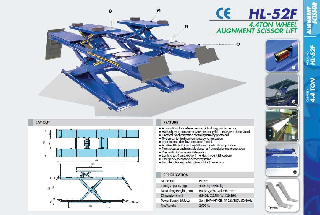 Jual SCISSOR LIFT HESHBON HL 52F (LIFT PERBAIKAN / SPOORING MOBIL) oleh ...
