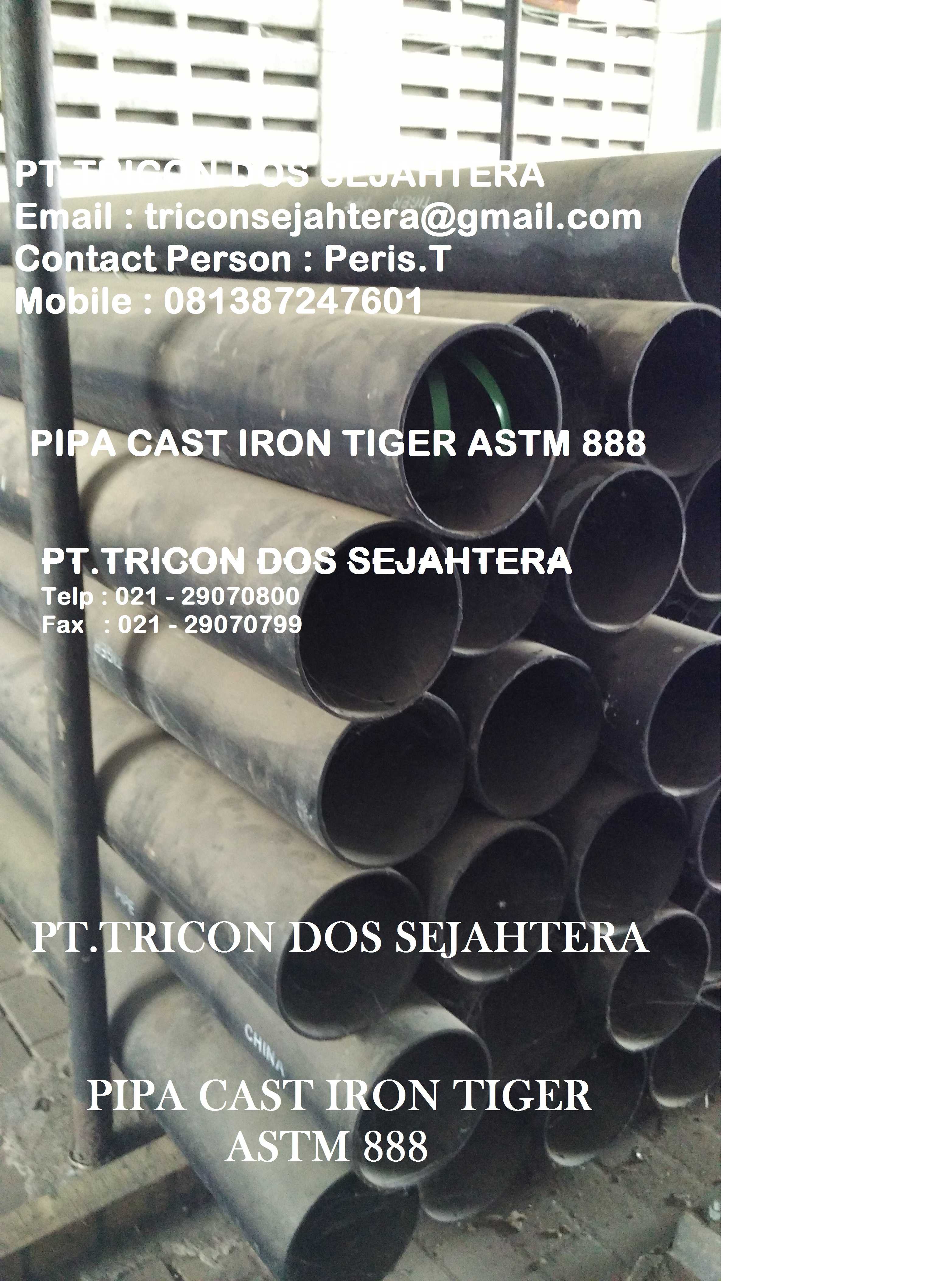 Jual PIPA CAST IRON ASTM 888 TIGER oleh PT. Tricon Dos Sejahtera