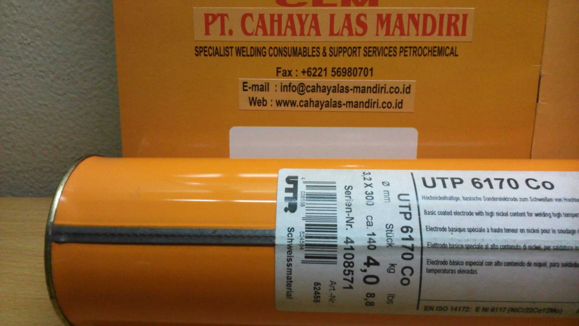 Jual WELDING ELECTRODE UTP 6170 Co oleh PT. CAHAYA LAS MANDIRI