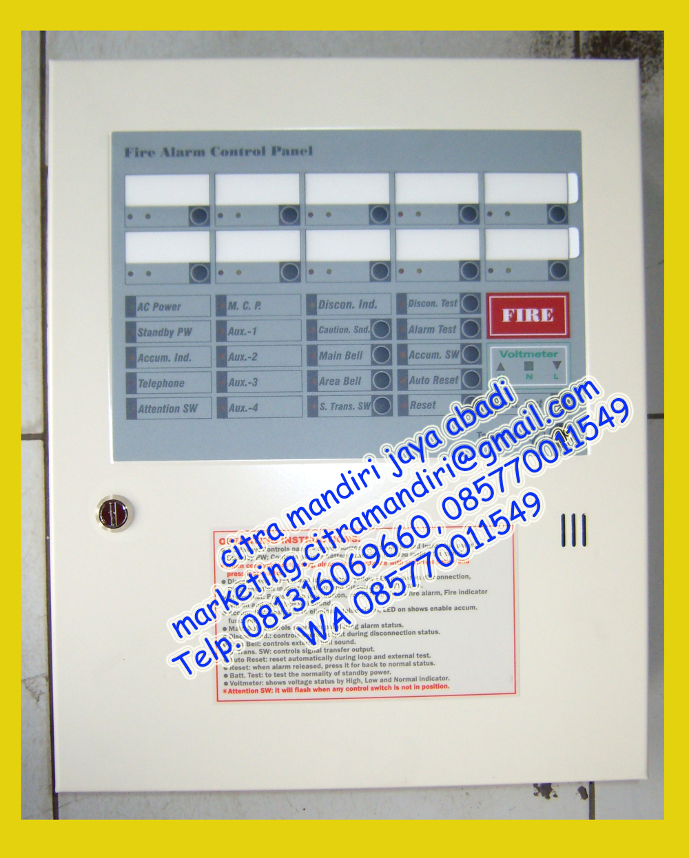 Jual Panel Alarm / MCFA 10 Zone merk Horinglih oleh CITRA MANDIRI JAYA ...
