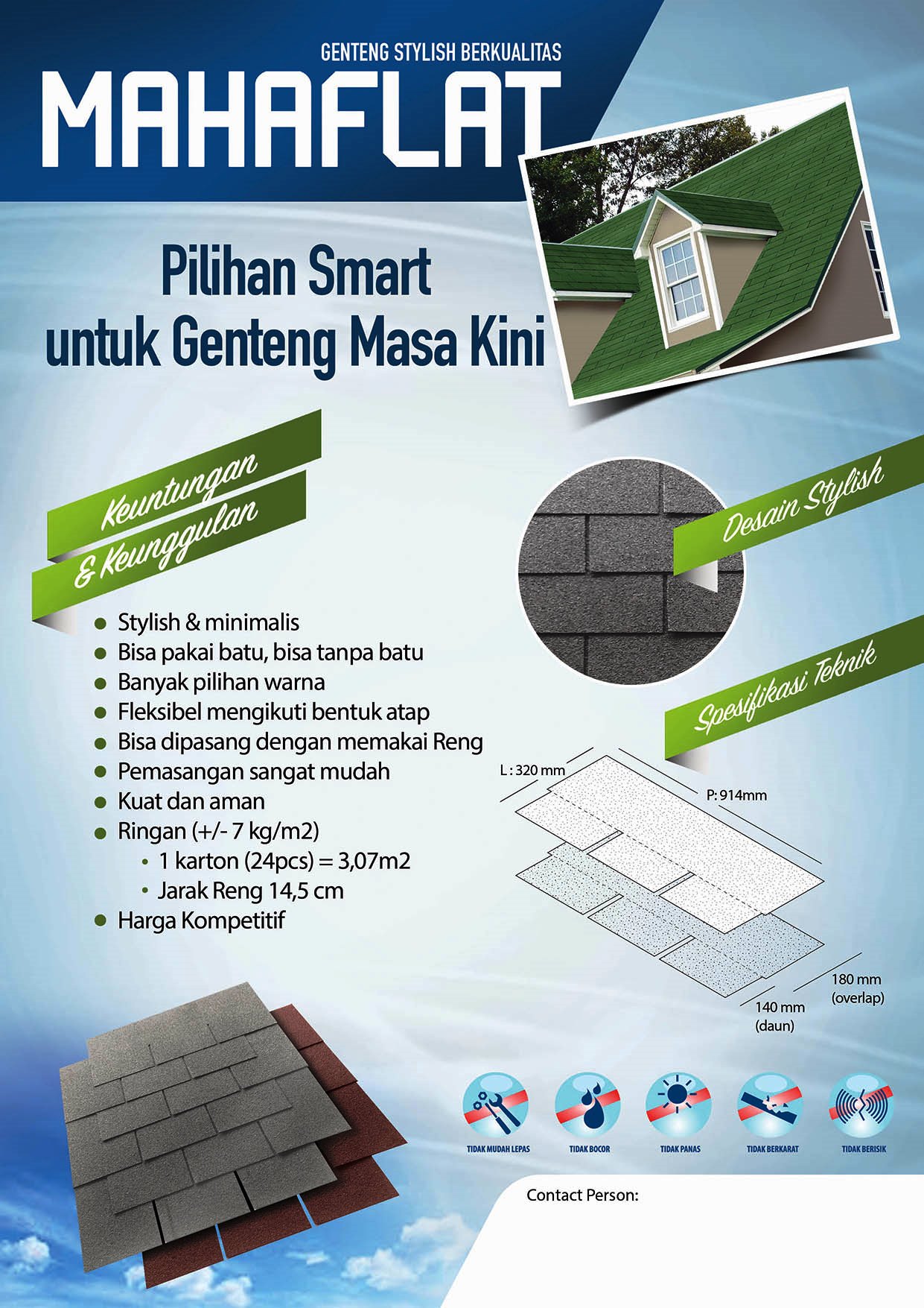 Jual Atap Genteng Metal Mahaflat oleh Depo Atap Citra Roofindo