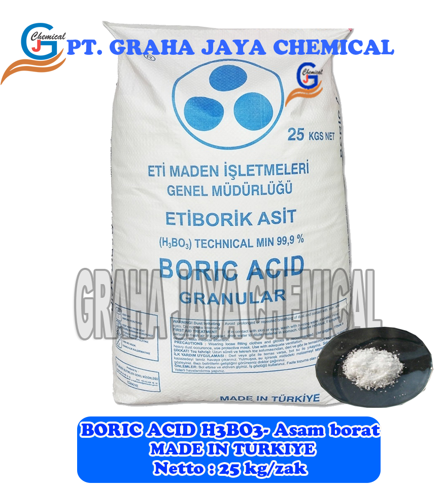 Jual Boric Acid H3BO3, Asam borat - Pupuk nutrisi tanaman hidroponik 25 KG oleh PT. Graha Jaya ...