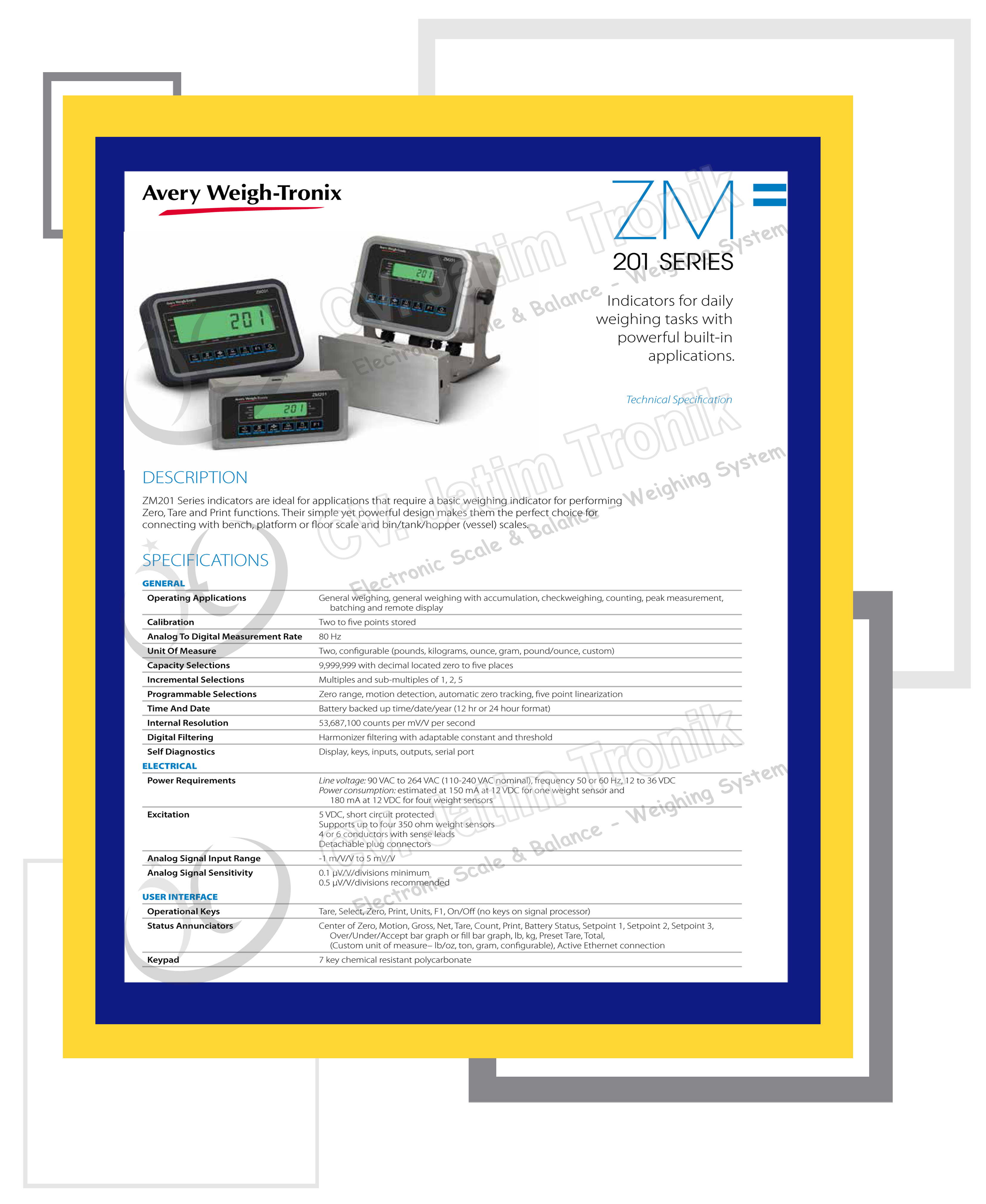 Jual WEIGHING INDICATOR AVERY ZM201 oleh CV. JATIM TRONIK - Surabaya - Jawa Timur - Indonesia