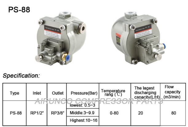 Jual sparepart compressor Auto drain Trap airunco compresor oleh PT ...