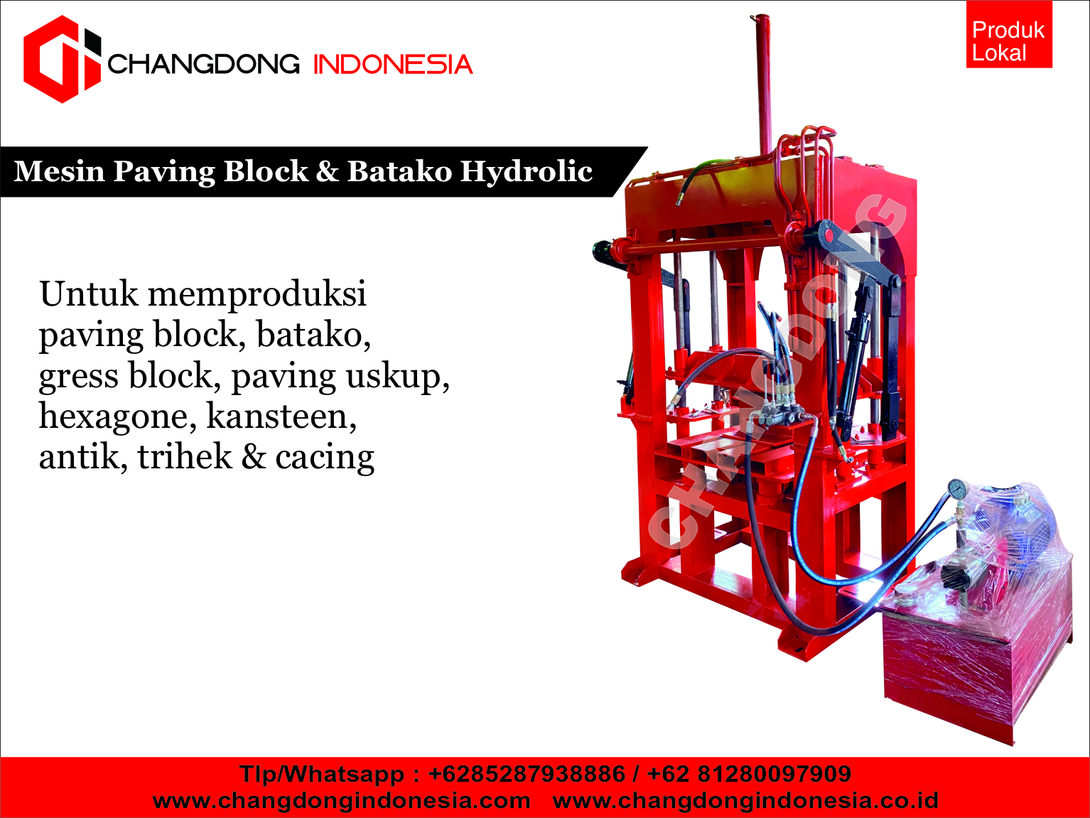 Jual Mesin Press Hidrolik paving Block oleh PT. Changdong Indonesia Utama