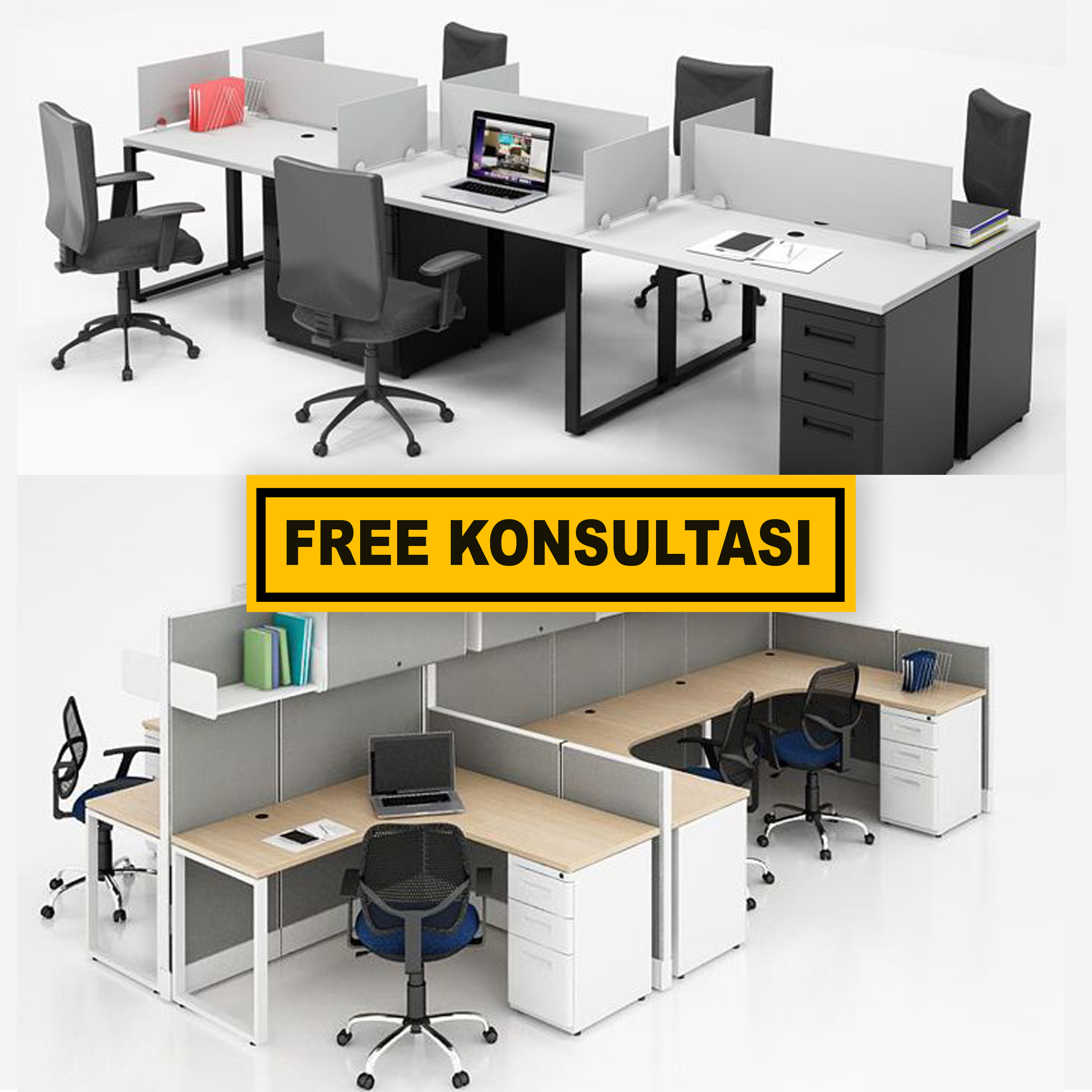 Jual Meja Kantor Simple oleh CV. Colossal Art Indonesia