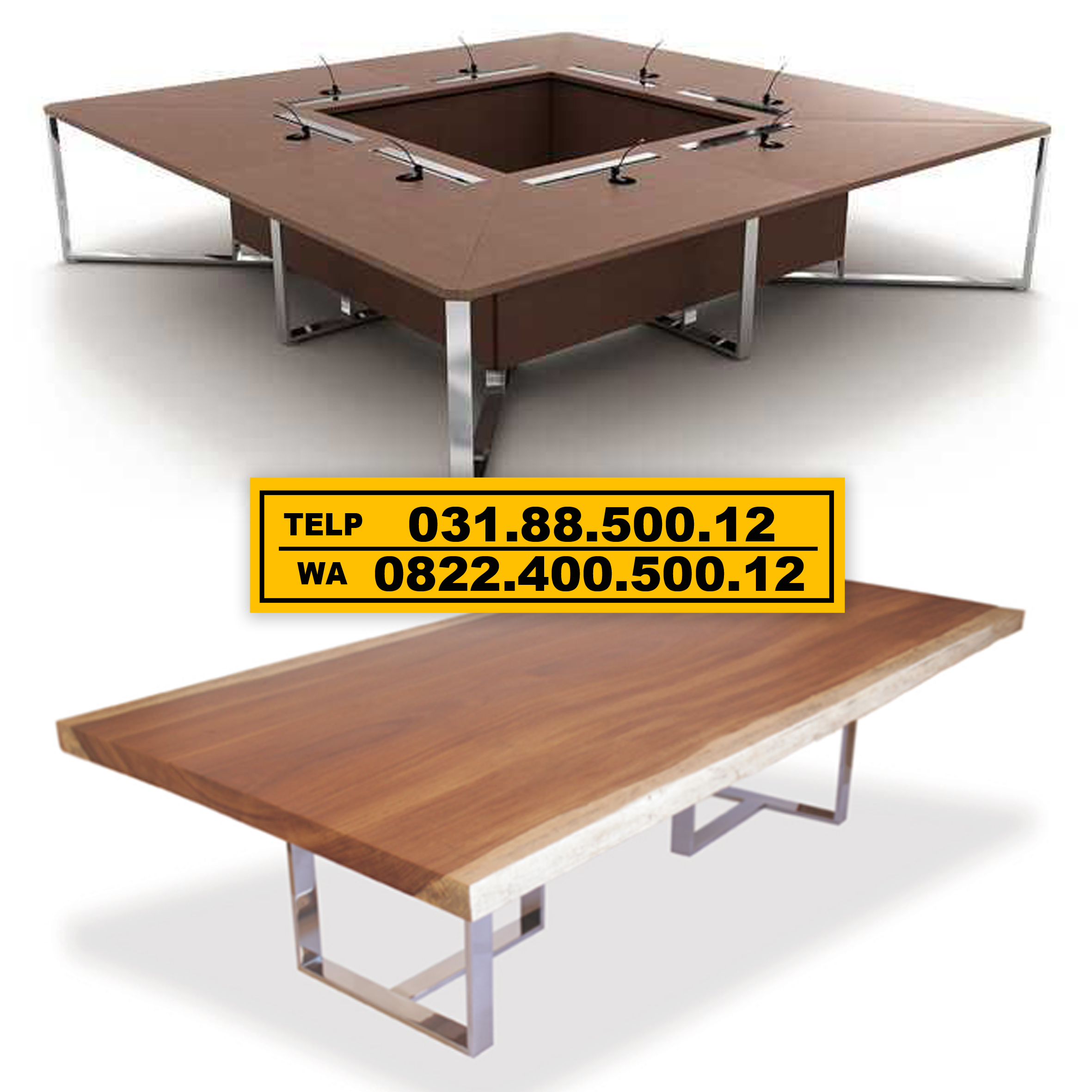 Jual Meja Meeting Motif Kayu oleh CV. Colossal Art Indonesia