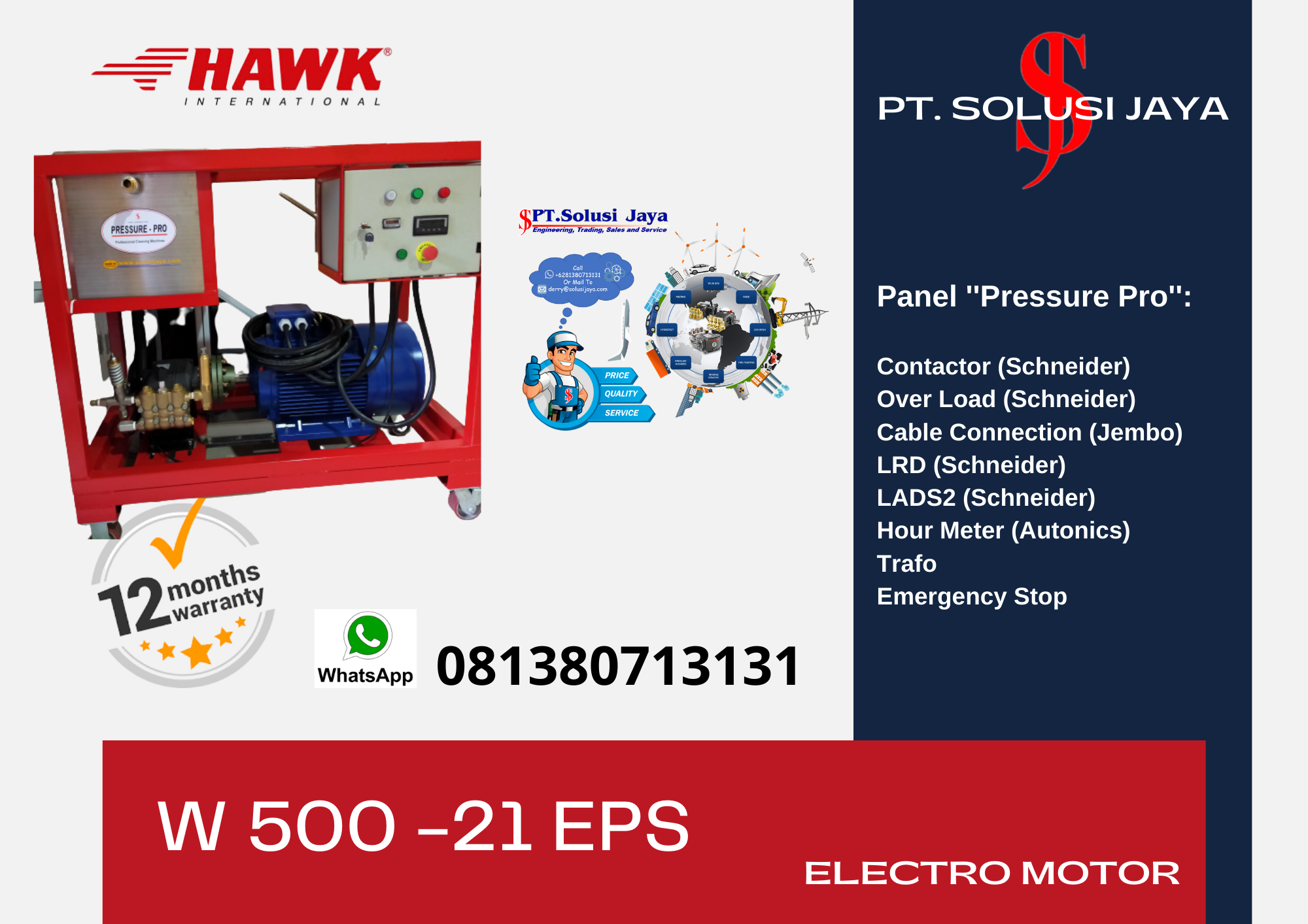 Jual POMPA HAWK HYDROTEST ORIGIN ITALY 500 BAR KAPASITAS 21 LPM oleh PT ...