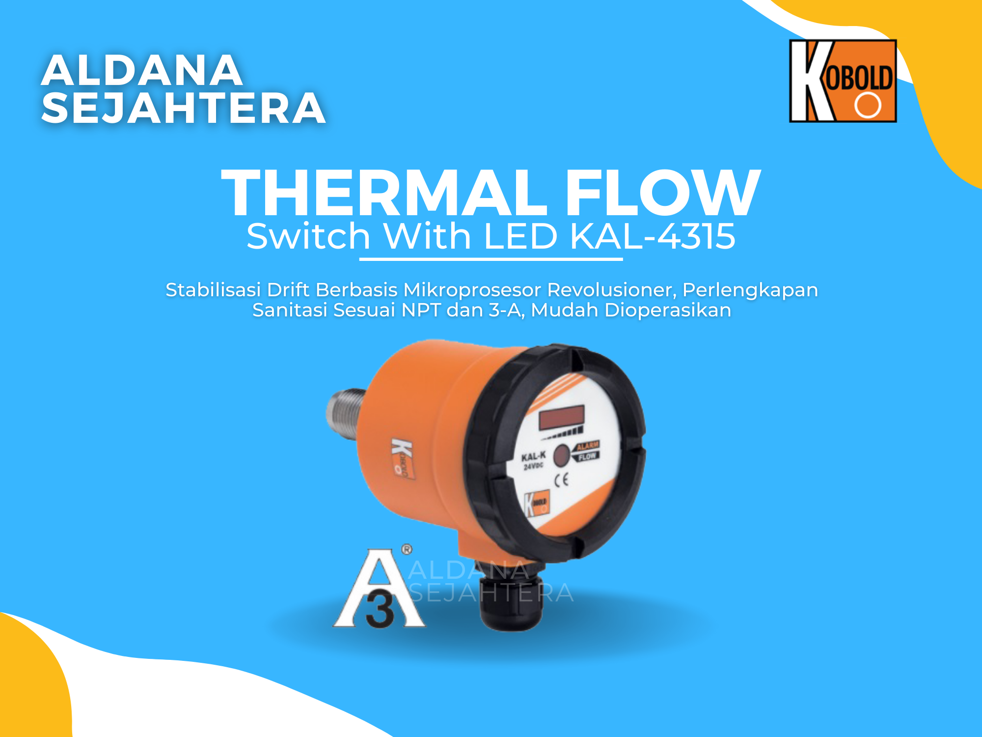 Jual KOBOLD THERMAL FLOW SWITCH WITH LED KAL-4315 oleh CV. ALDANA SEJAHTERA