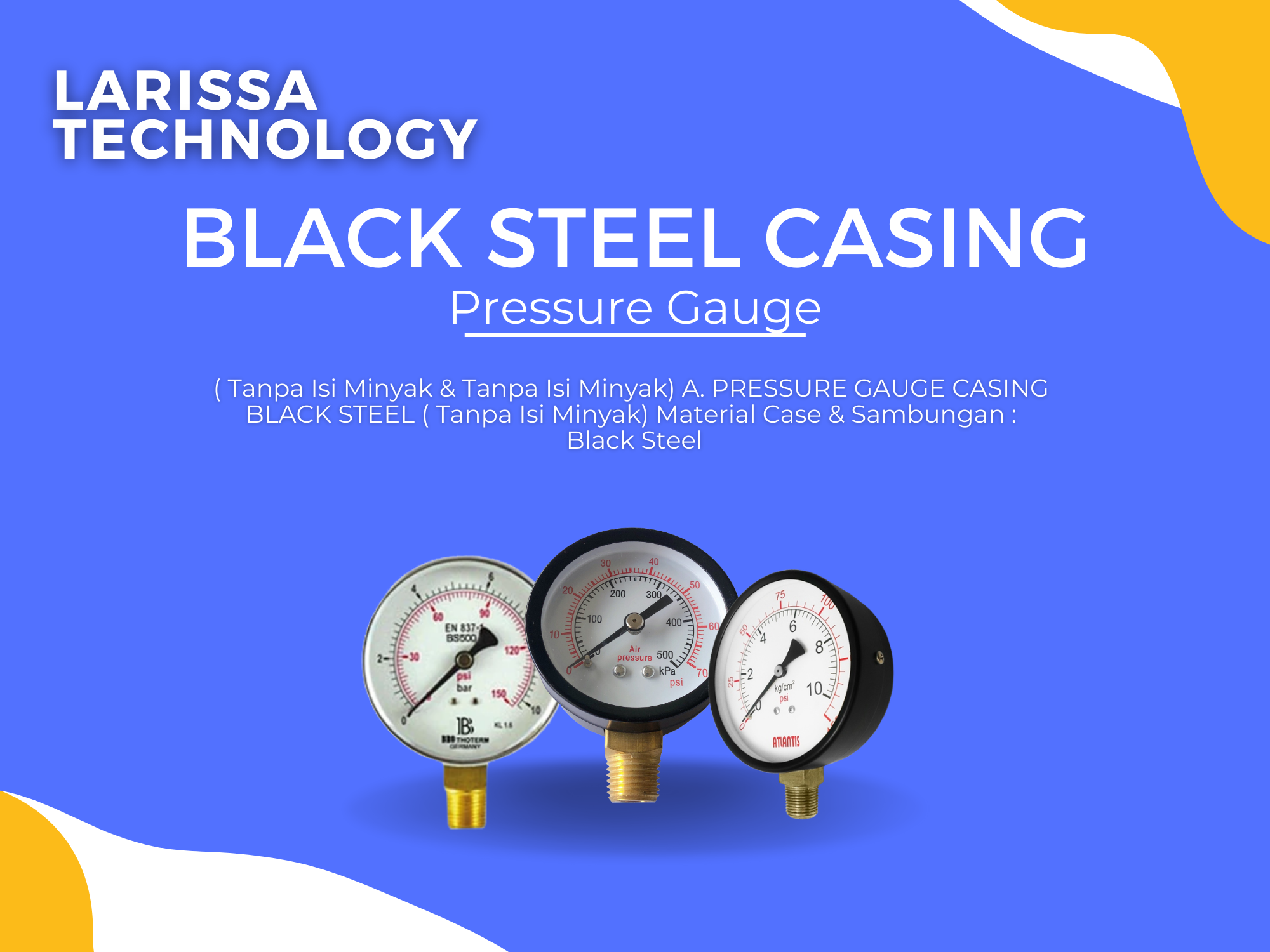 Jual BLACK STEEL CASING PRESSURE GAUGE oleh LARISSA TECHNOLOGY